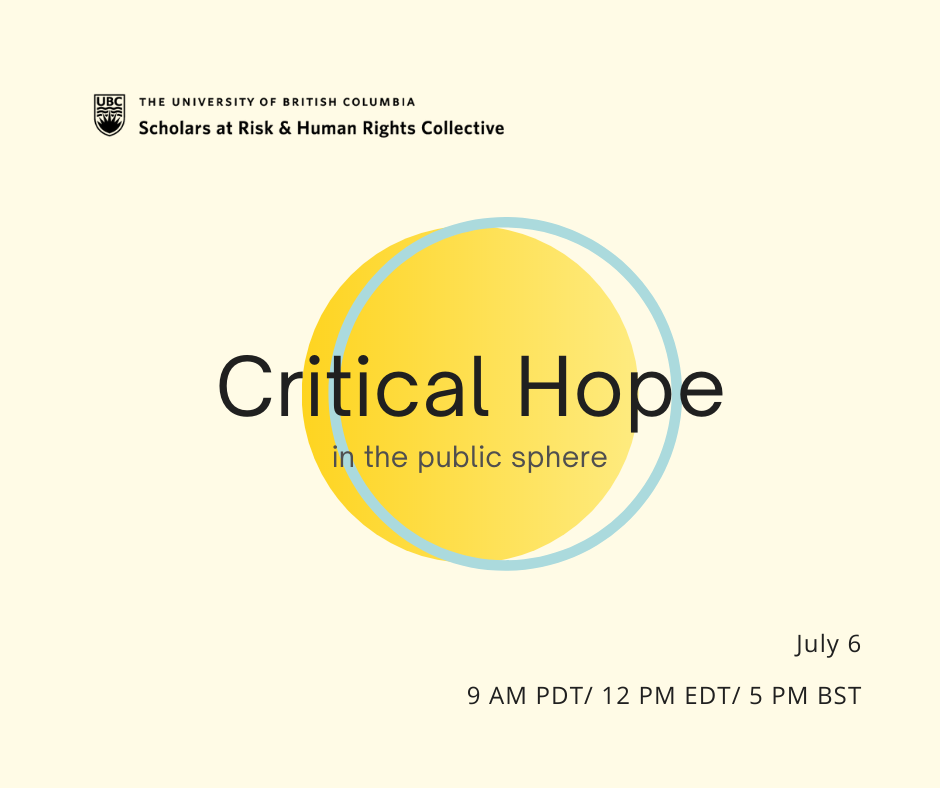 Critical Hope in the Public Sphere | UBC Human Rights Collective